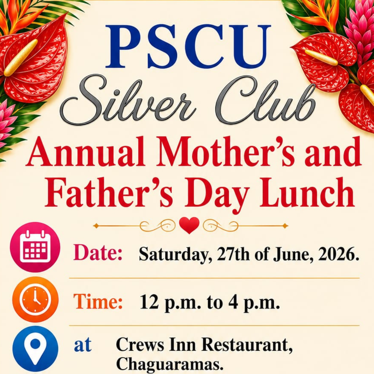 Silver Club - Annual Mother's & Father's Day Lunch - PSCU Credit Union ...